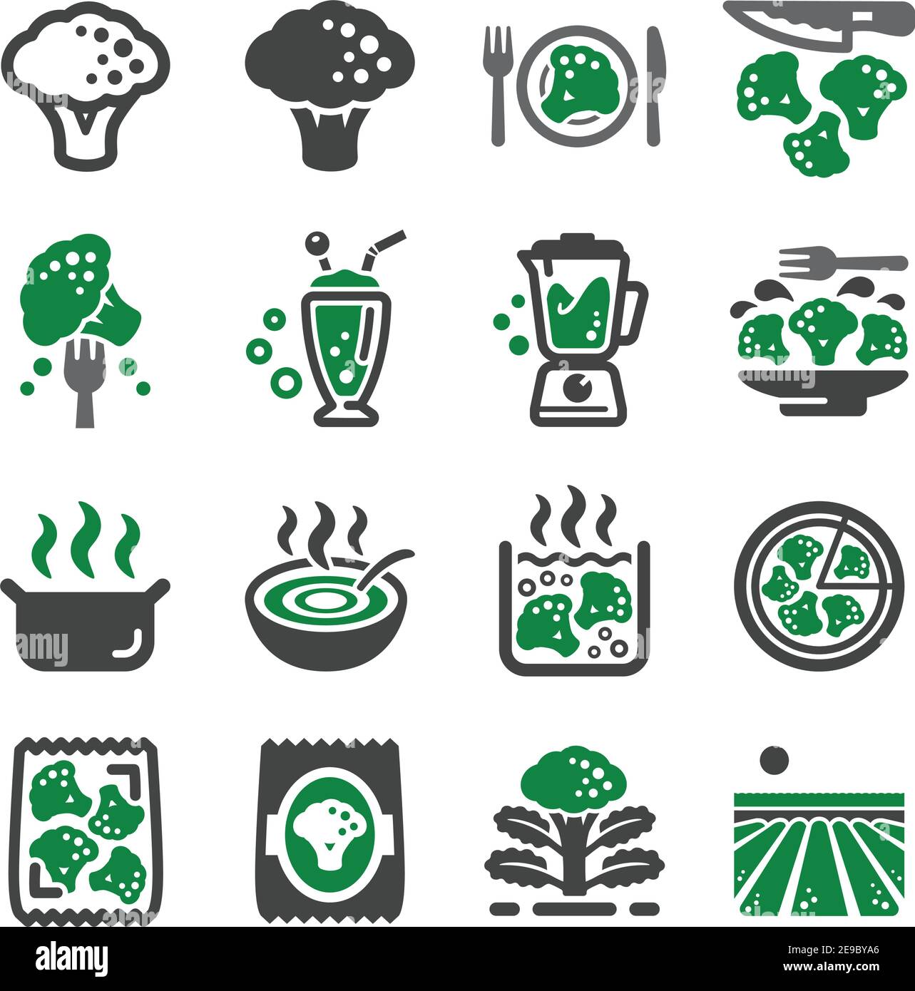 Green broccoli icon cartoon Stock Vector Images - Alamy