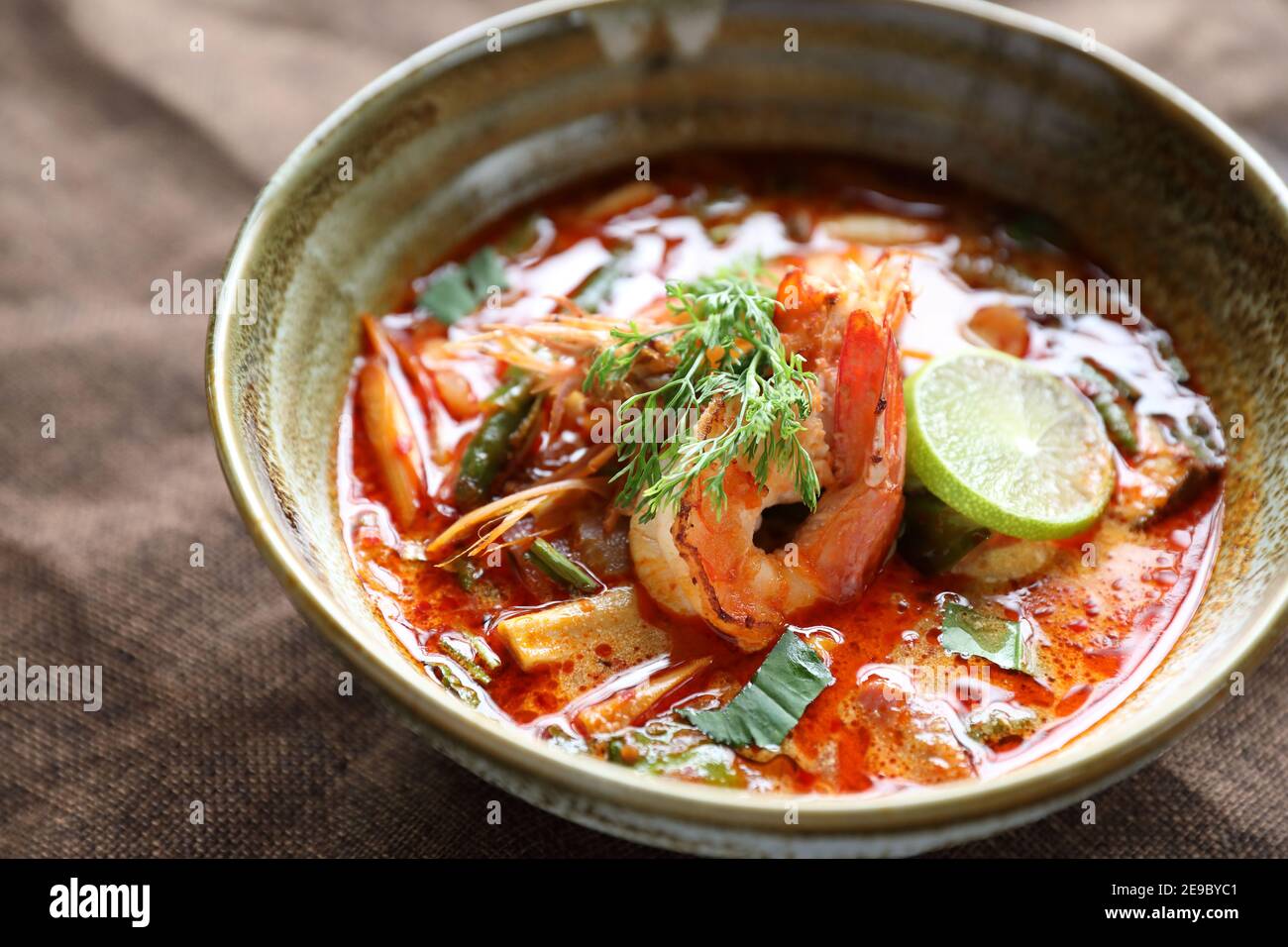 Tom Yum soup , Thai traditional food spicy prawn soup Stock Photo - Alamy