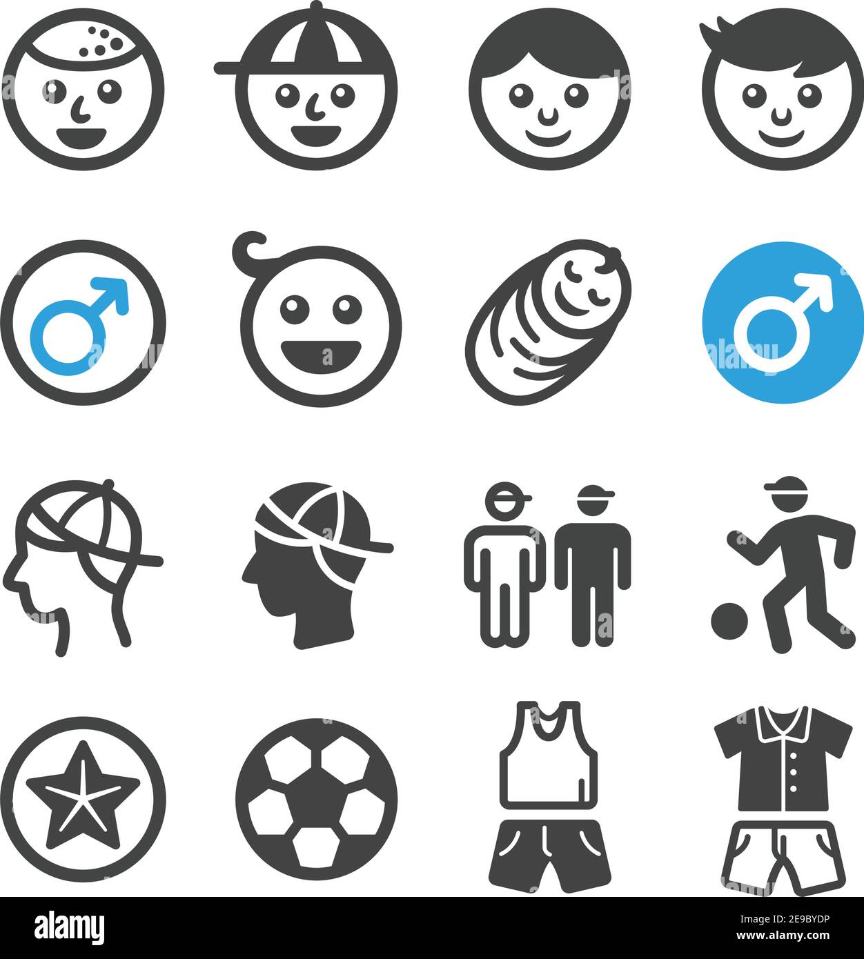 boy icon set,vector and illustration Stock Vector Image & Art - Alamy