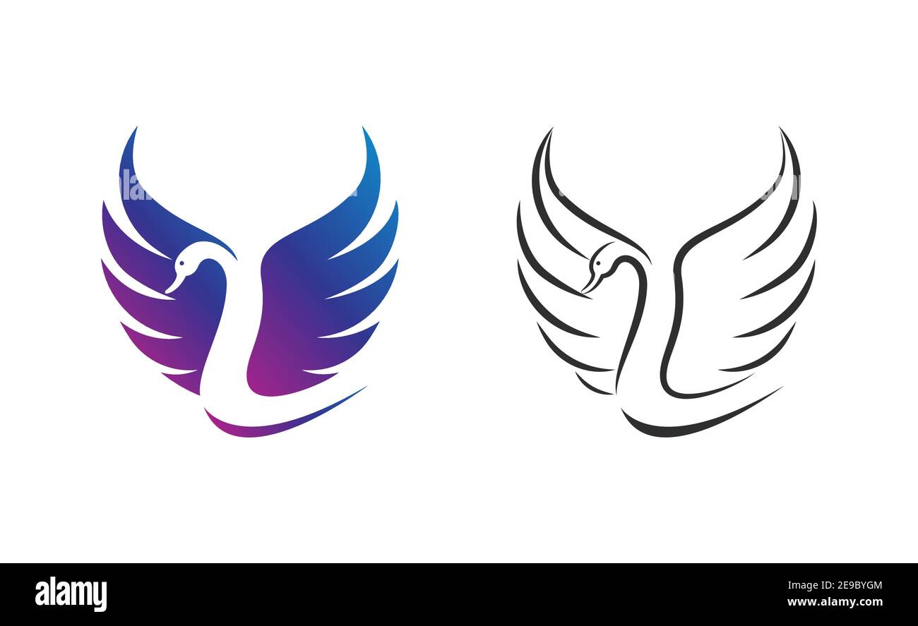Vector of swan design on white background. Easy editable layered vector ...