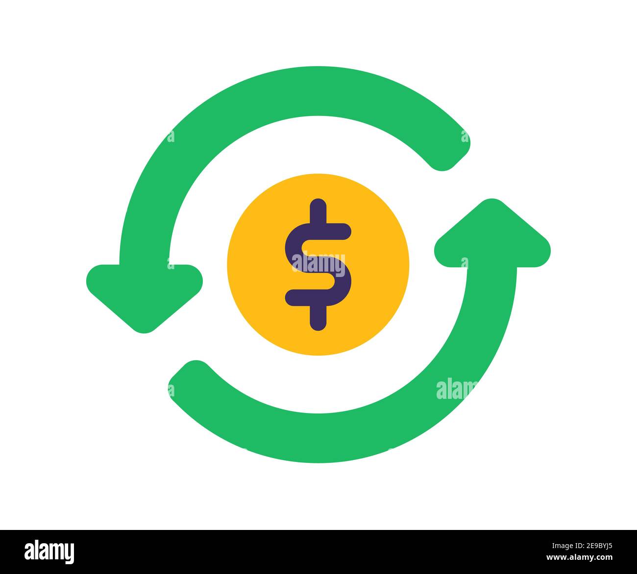 money flow turnover single isolated icon with flat style vector design ...