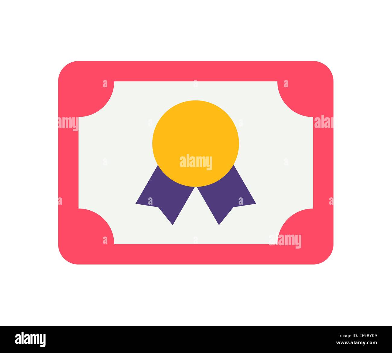 certificate award ribbon single isolated icon with flat style vector ...