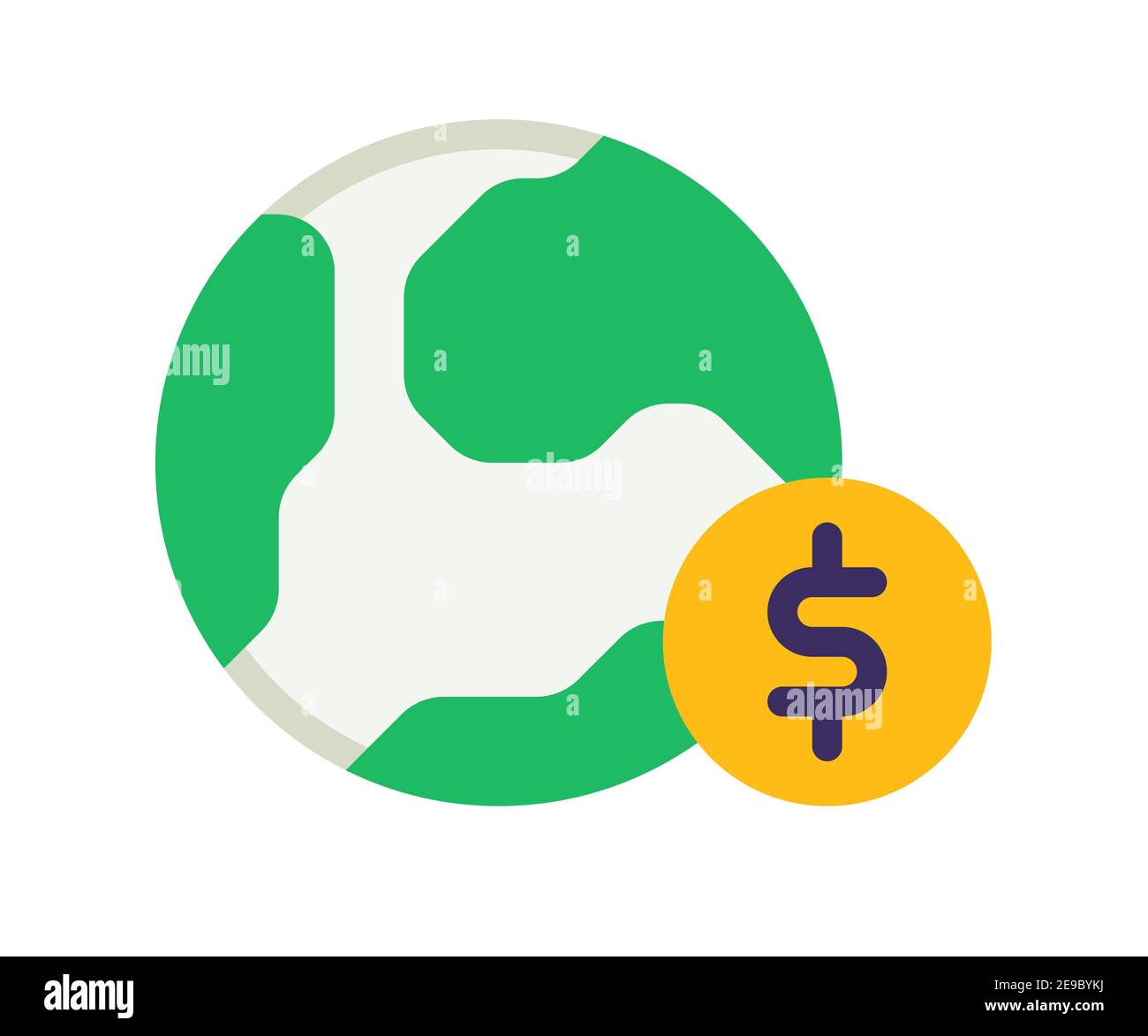global economic capital single isolated icon with flat style vector ...
