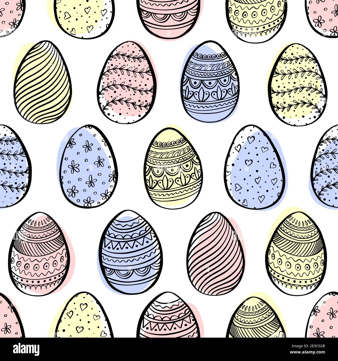 Seamless background for happy Easter. Decorative easter eggs with ...