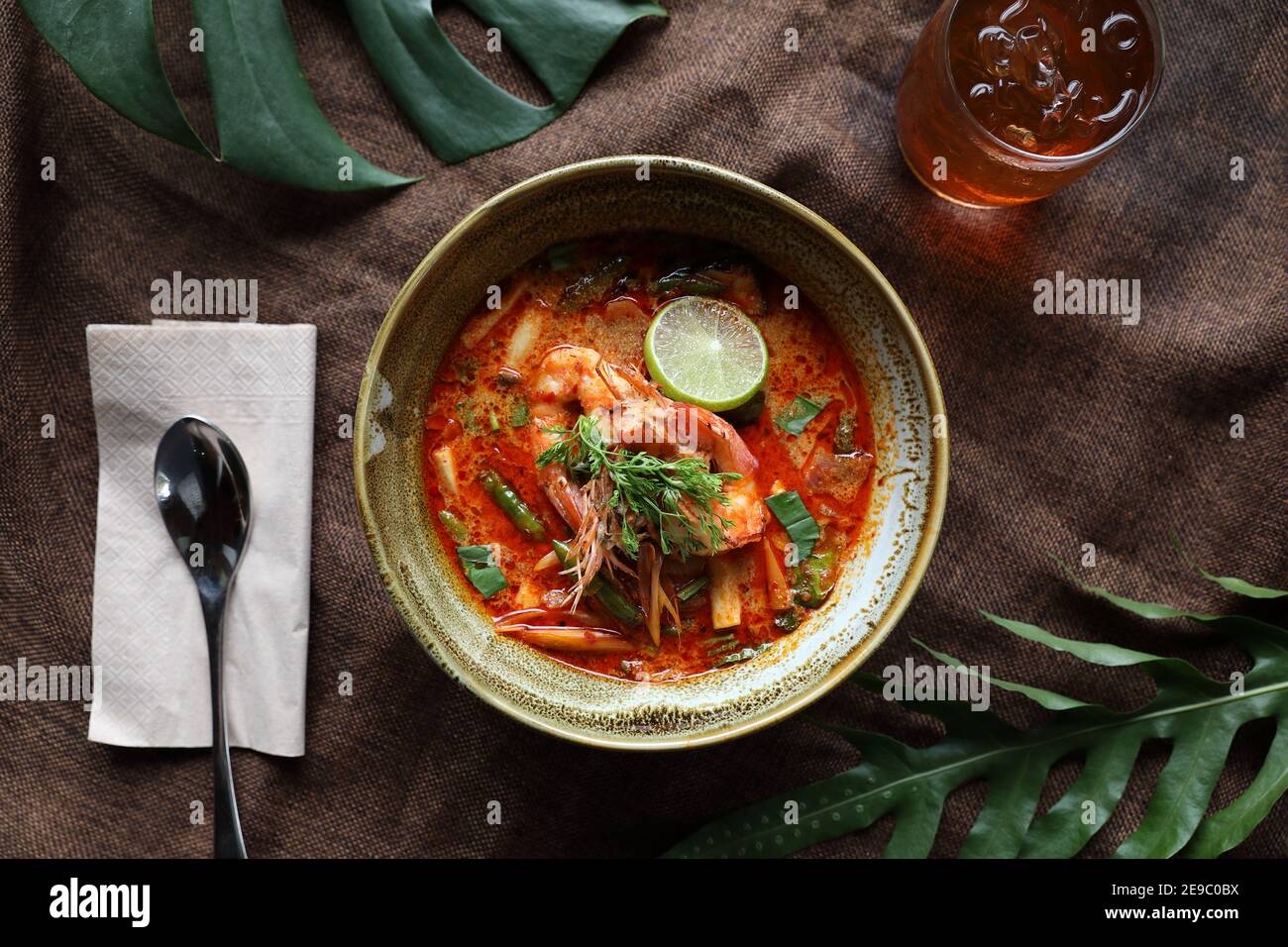 Tom Yum soup , Thai traditional food spicy prawn soup Stock Photo - Alamy