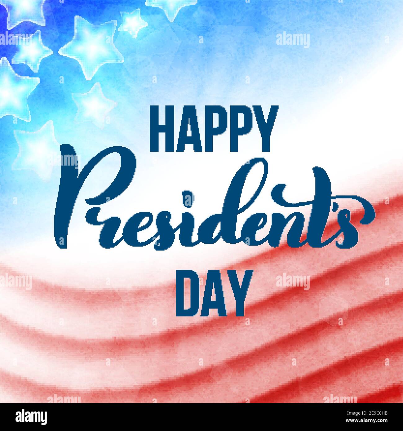 Happy Presidents Day in USA card. Template poster with handwritten ...