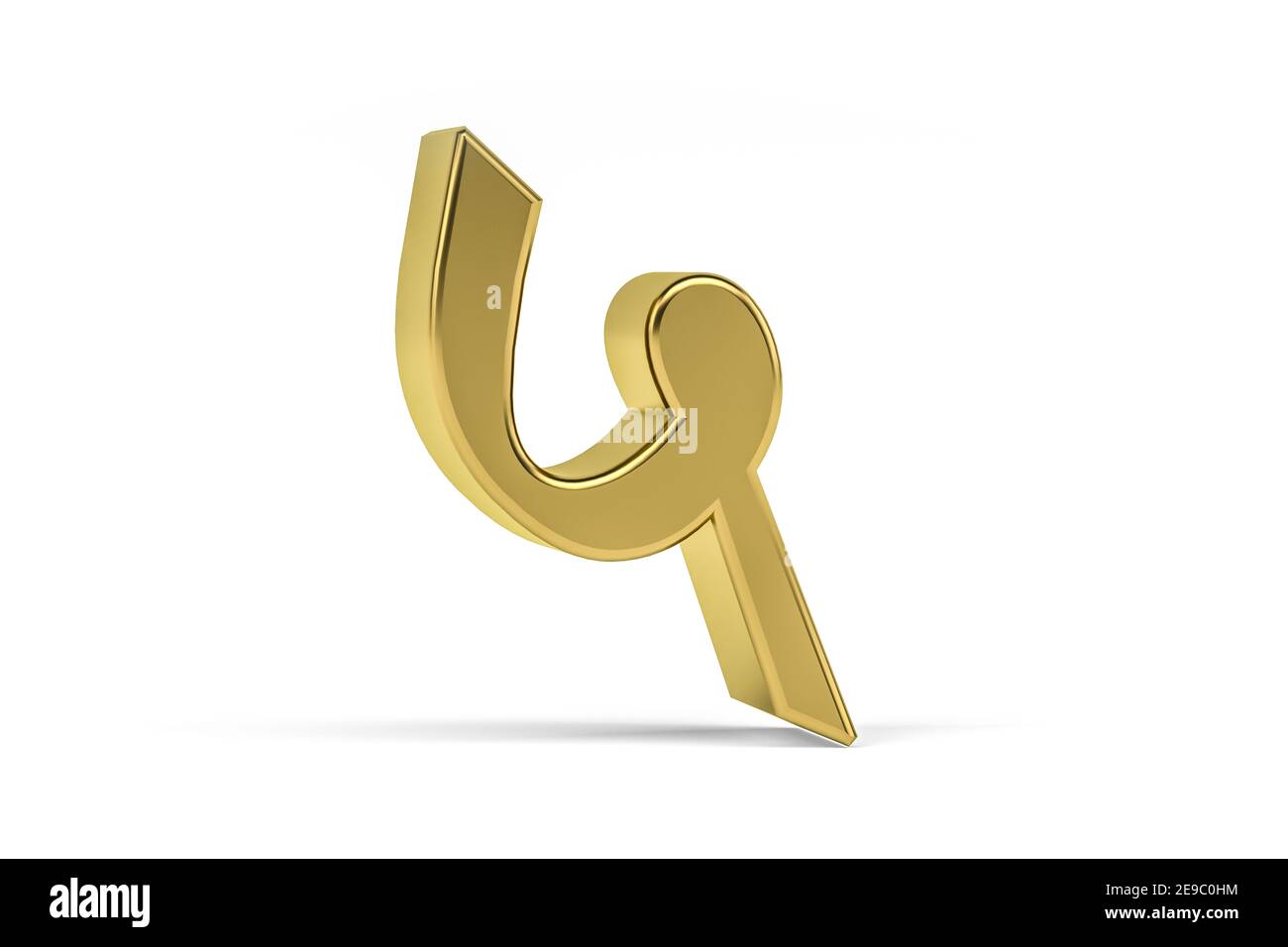 Golden Indian numeral - three dimensional Indian numeral on white ...