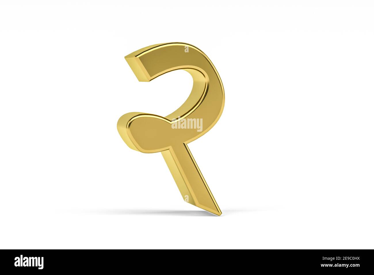 Golden Indian numeral - three dimensional Indian numeral on white ...