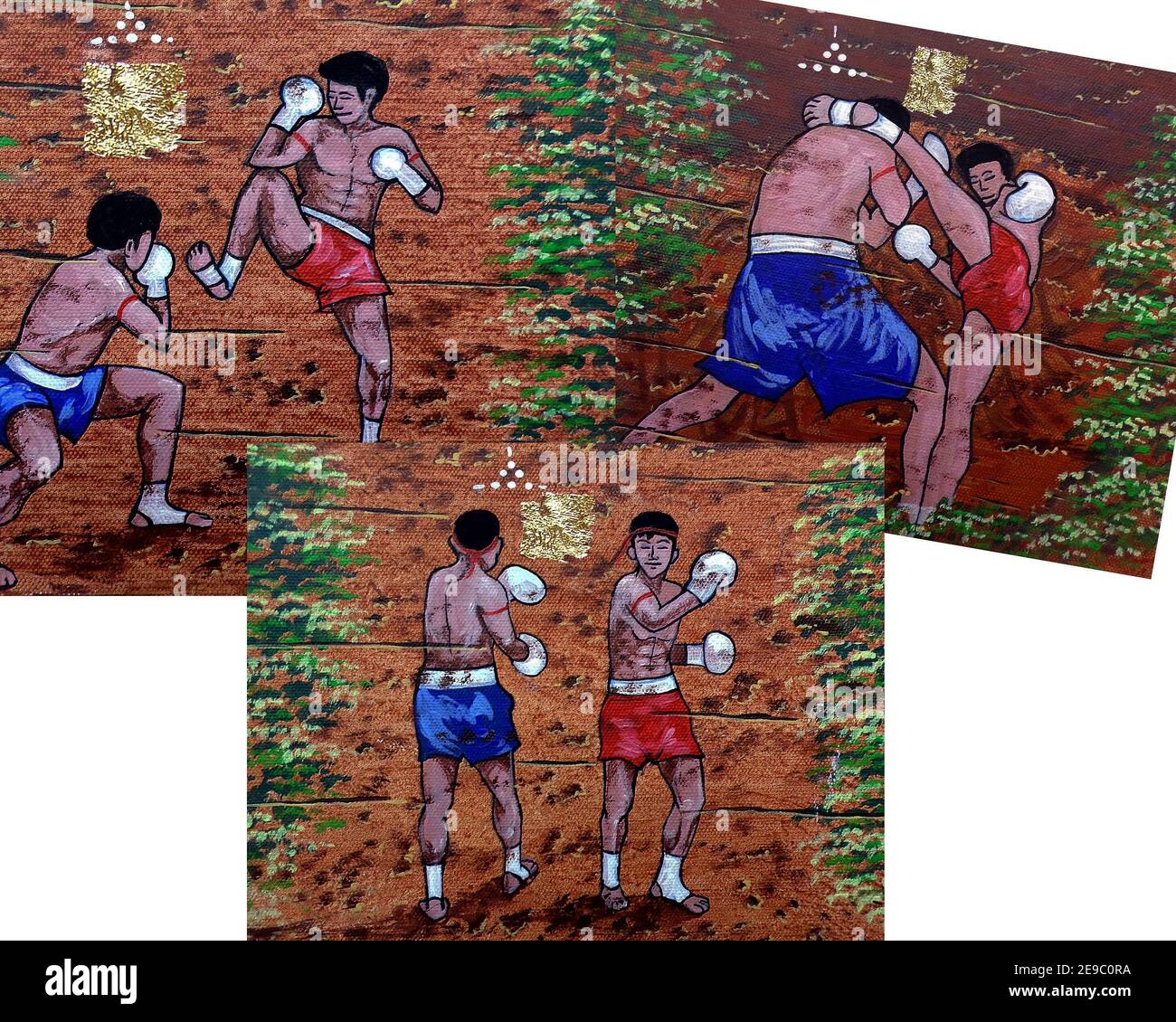 Art ,painting , oil color ,Muaythai , Thai boxing ,from Thailand Stock ...