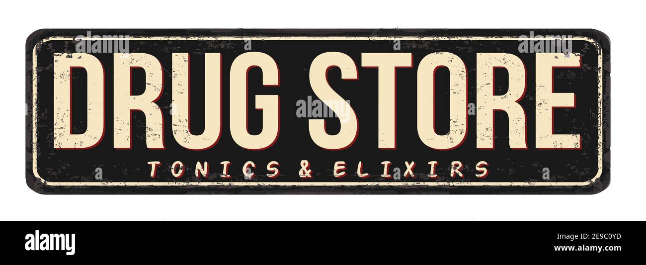 Vintage pharmacy poster hi-res stock photography and images - Alamy