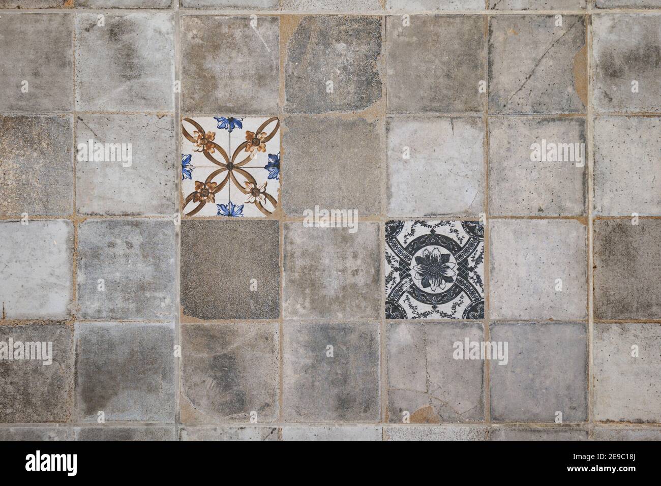 Decorative floor tiles, patterns with non symmetric placing Stock Photo ...