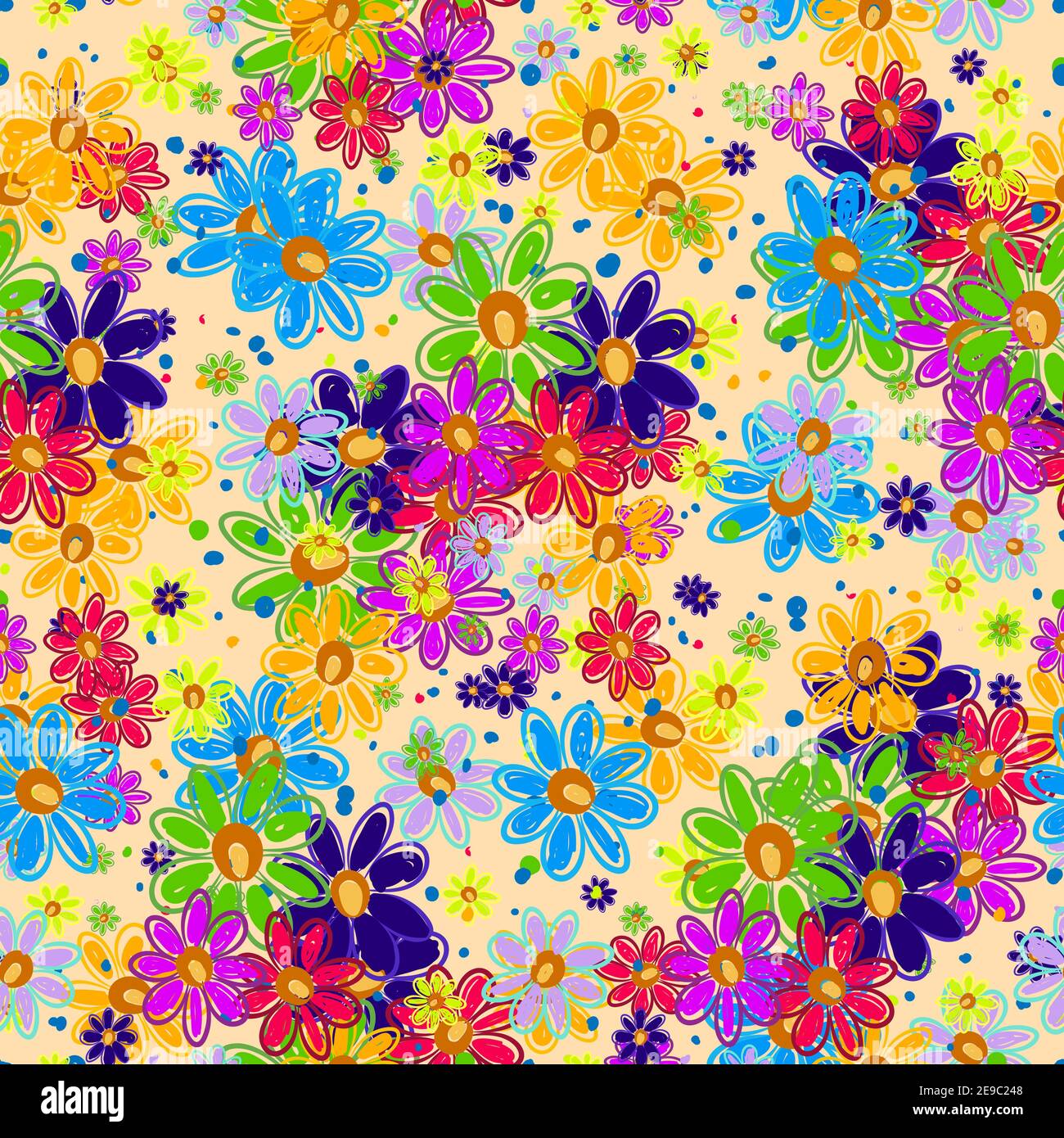 Seamless repeating floral pattern Stock Vector Image & Art - Alamy
