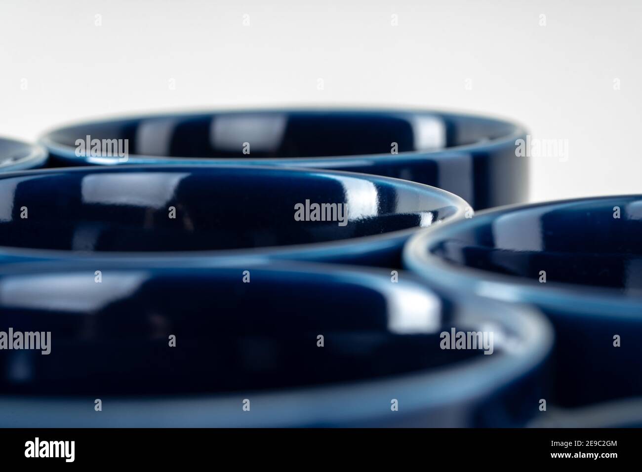 Simple ceramic blue crockery on kitchen counter Stock Photo - Alamy