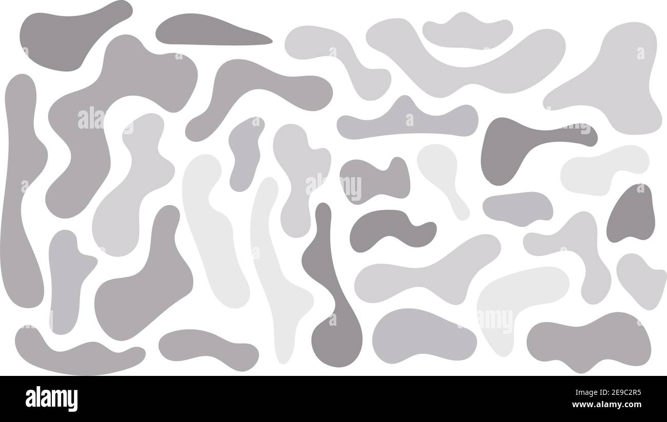 Grey Irregular Blob Set Of Abstract Organic Shapes Abstract Irregular Random Blobs Simple