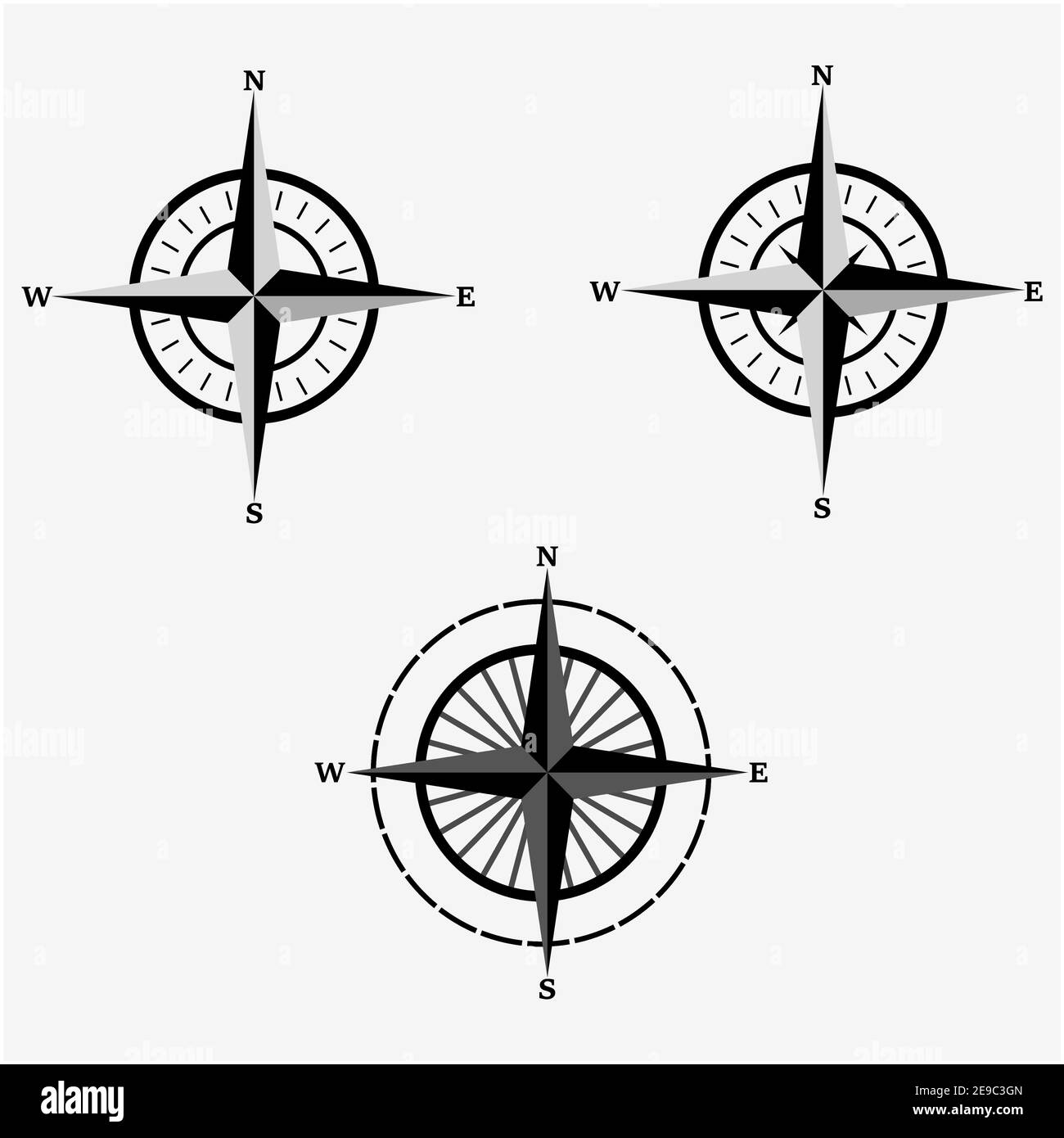 Vector graphic for of a group of compasses Stock Vector Image & Art - Alamy