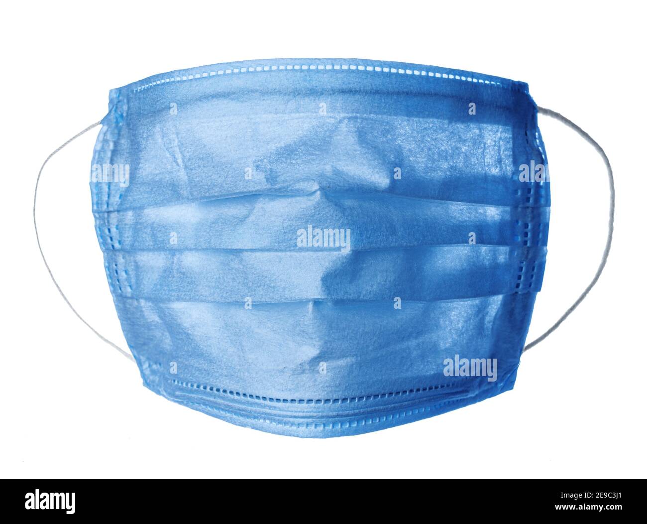 Blue medical face masks isolated on white Stock Photo - Alamy