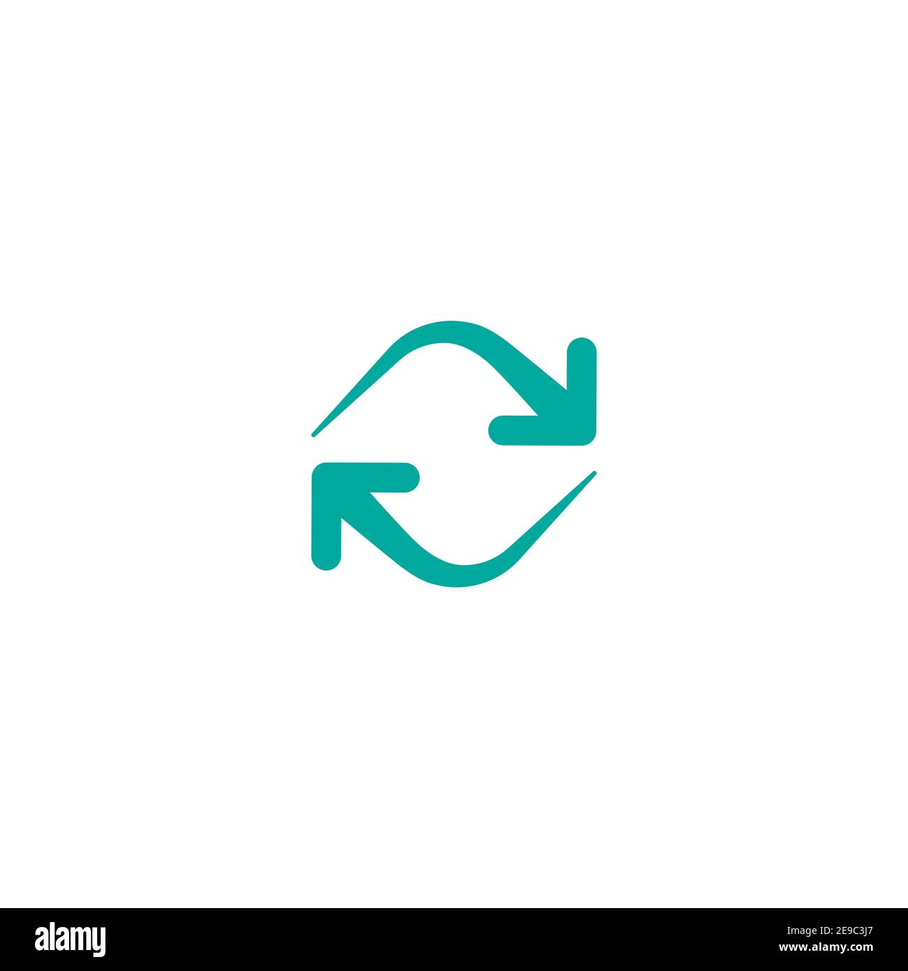 refresh, repeat, process icon . Two blue opposite arrows isolated on ...