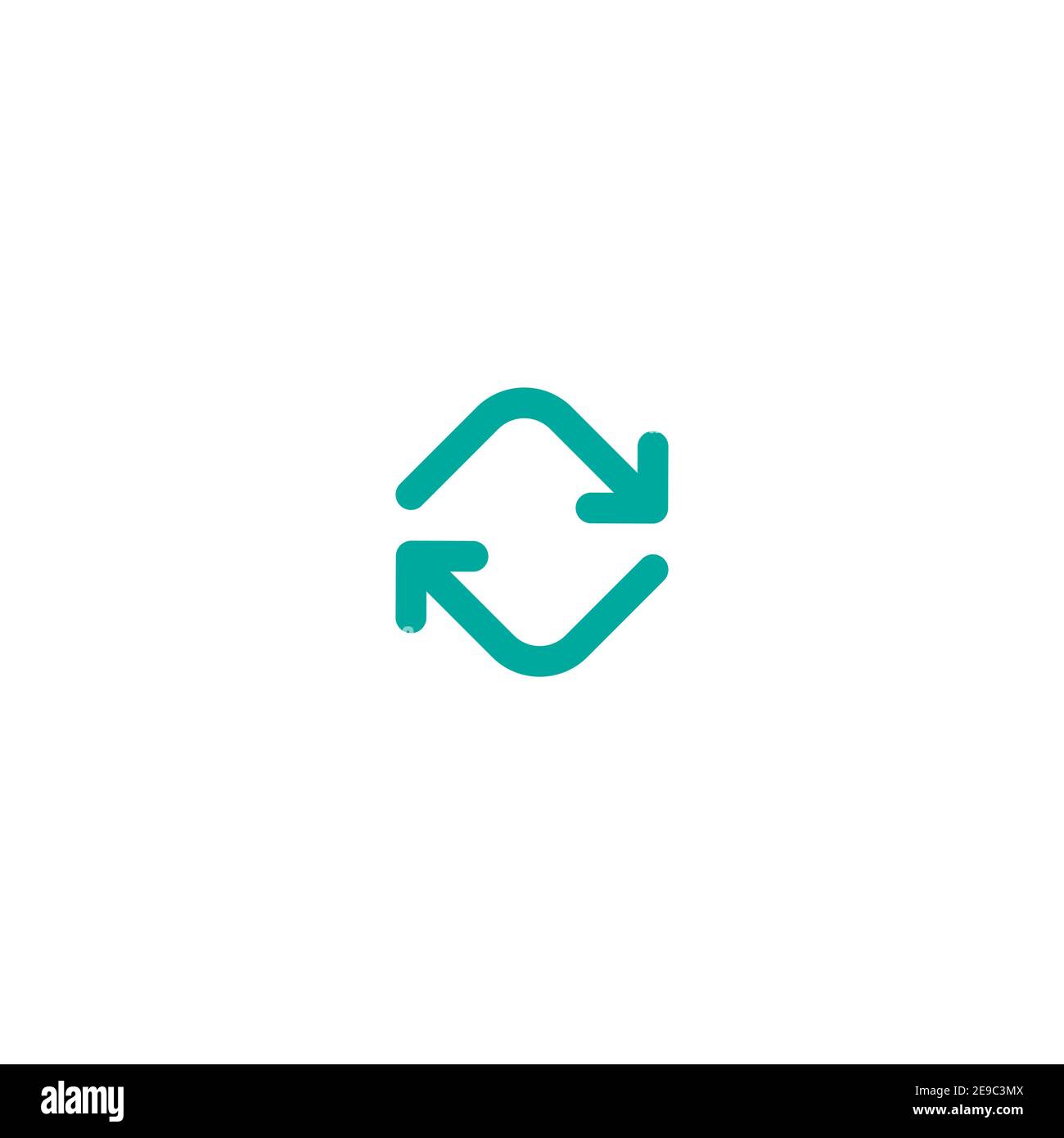 refresh, repeat, process icon . Two blue opposite arrows isolated on ...