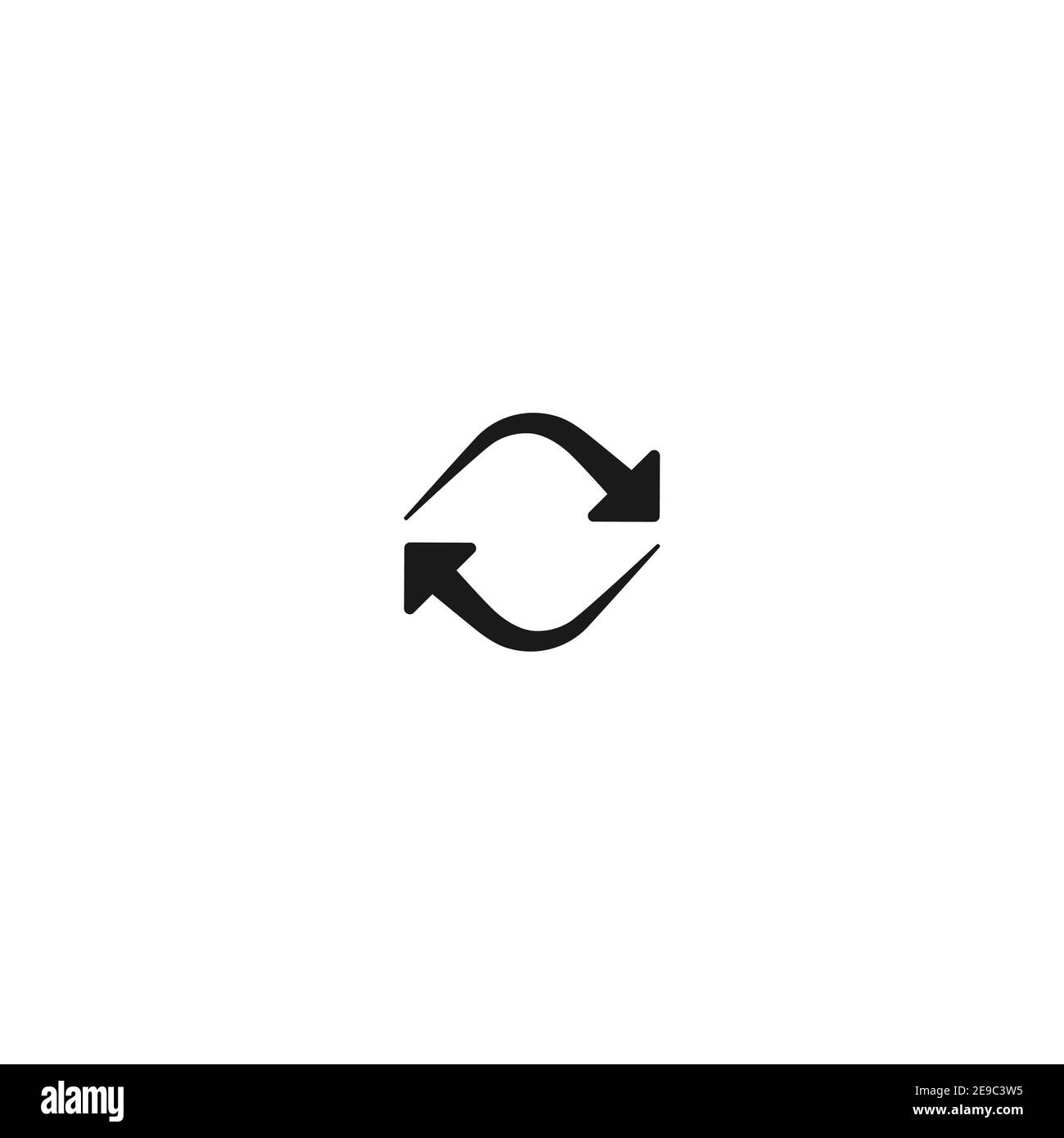 refresh, repeat, process icon . Two black opposite arrows isolated on ...