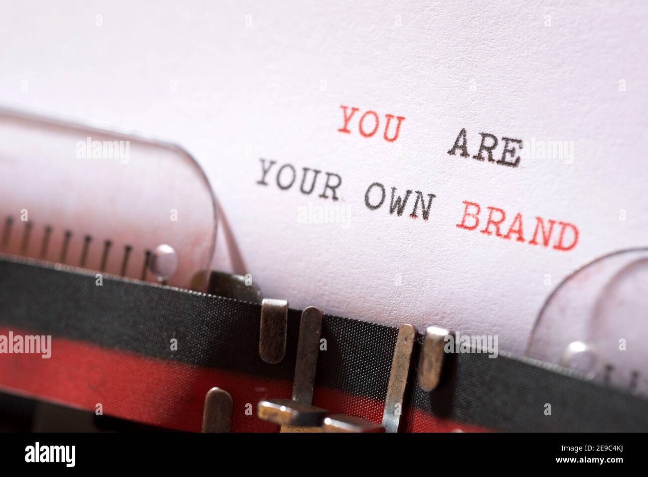 You are your own brand phrase written with a typewriter Stock Photo - Alamy