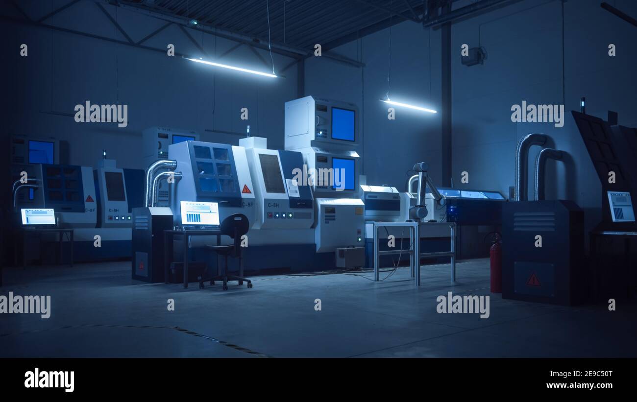 High-Tech Automated Modern Facility working with Artifical Intelligence ...