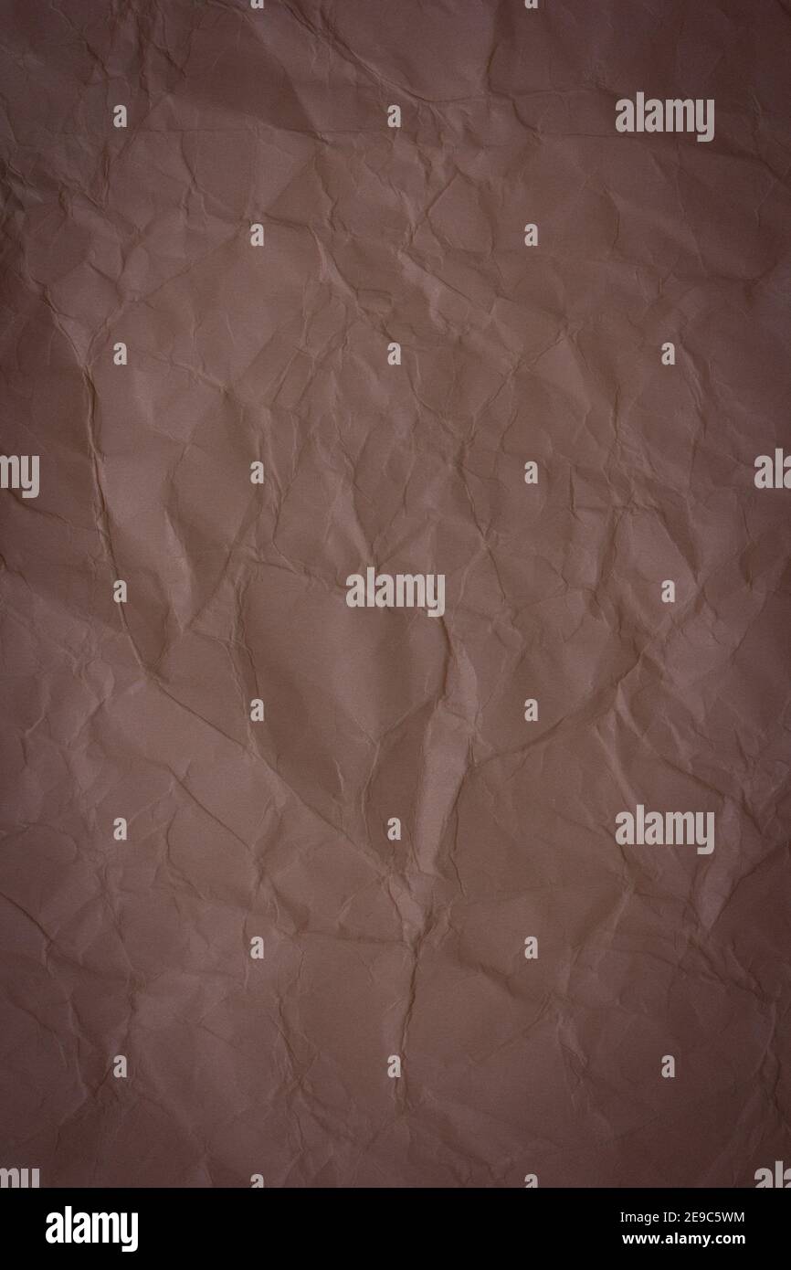 Brown crumpled paper background texture Stock Photo - Alamy