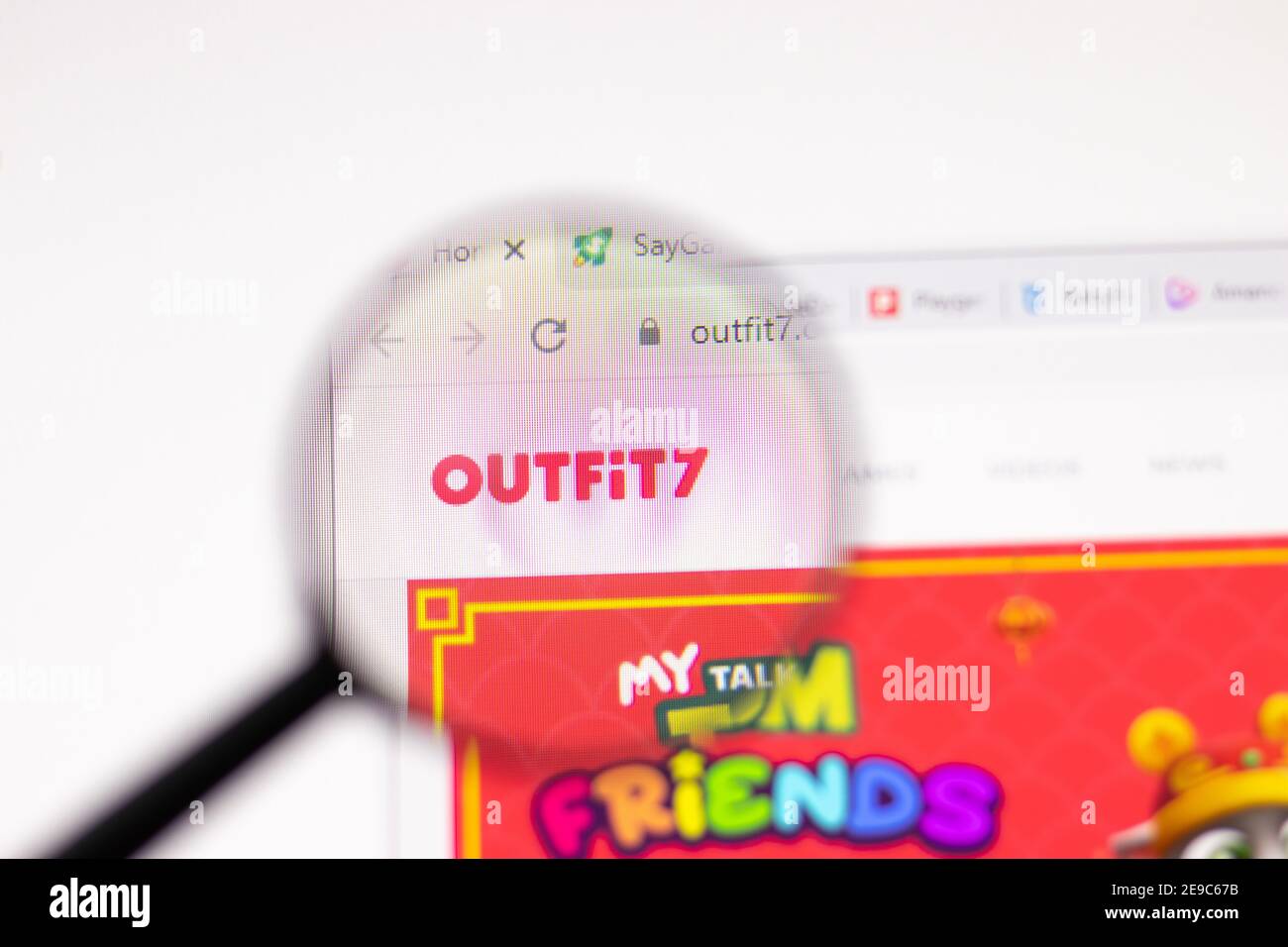 Los Angeles, USA - 1 February 2021: Outfit7 website page. Outfit7.com ...