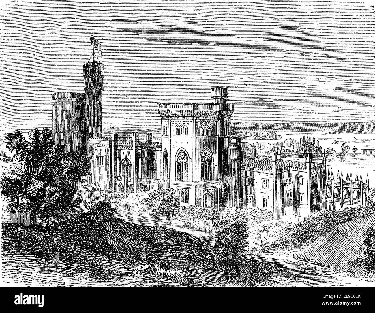 Gabelsberg Castle near Potsdam, Germany, in 1892 / Schloß Gabelsberg ...