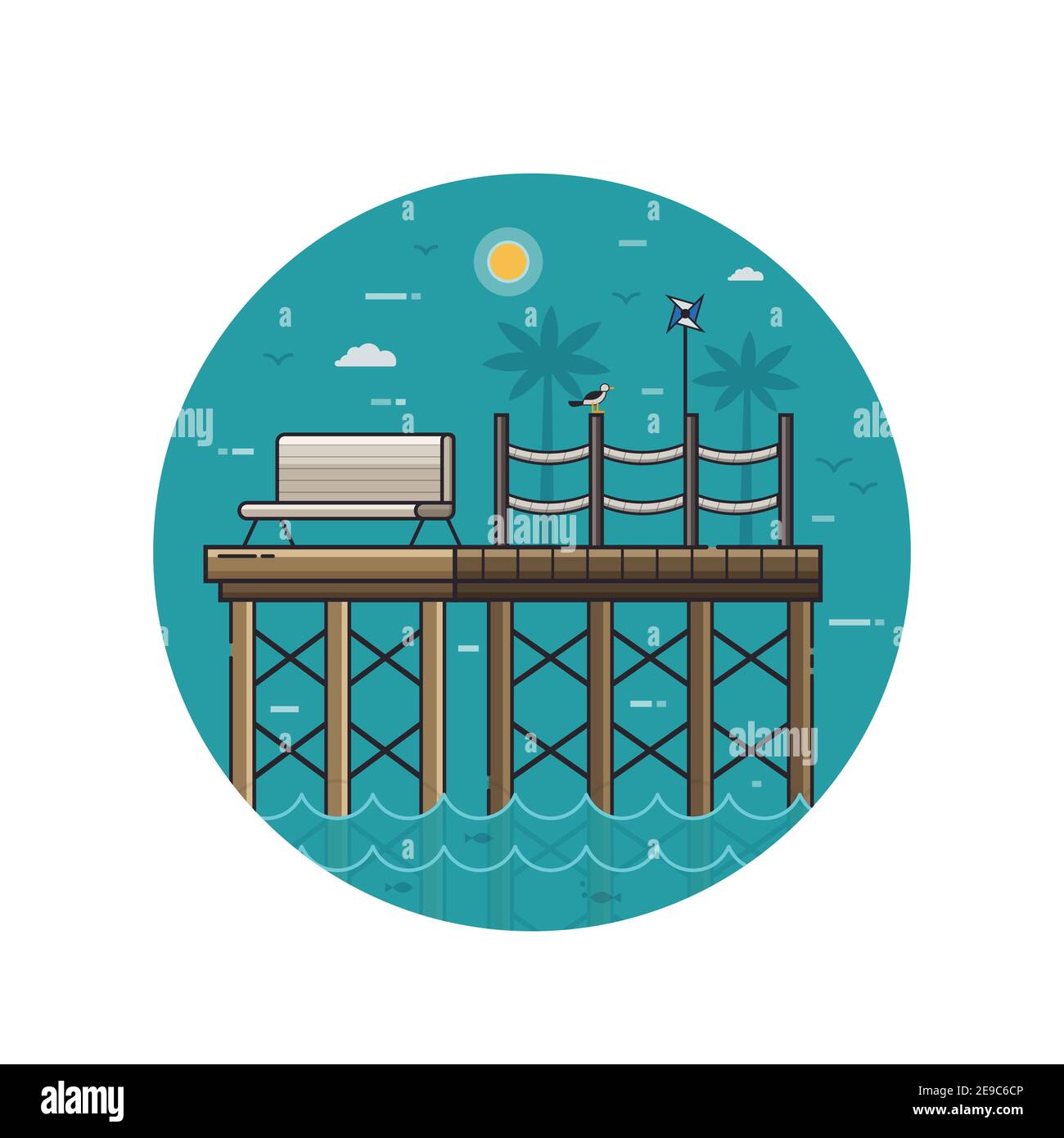 Water landscape color line Cut Out Stock Images & Pictures - Alamy