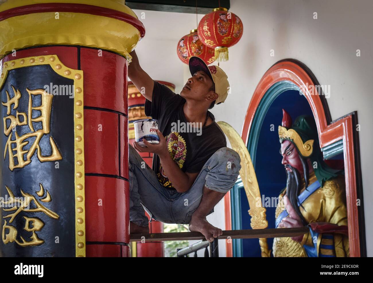 Malang, east java, Indonesia. 4th Feb, 2021. Devotees clean and ...