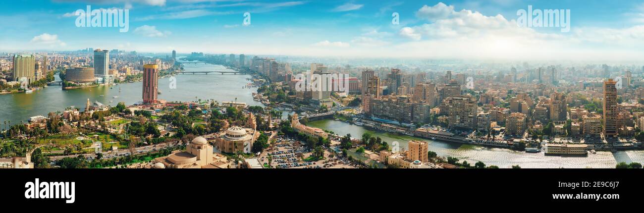 Panorama of Cairo cityscape taken during the sunset from the famous ...