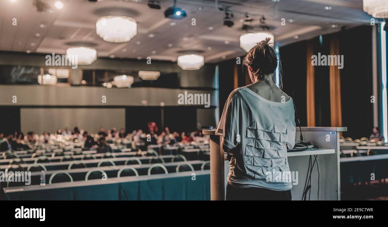 Public speaker giving talk at scientific conference Stock Photo - Alamy