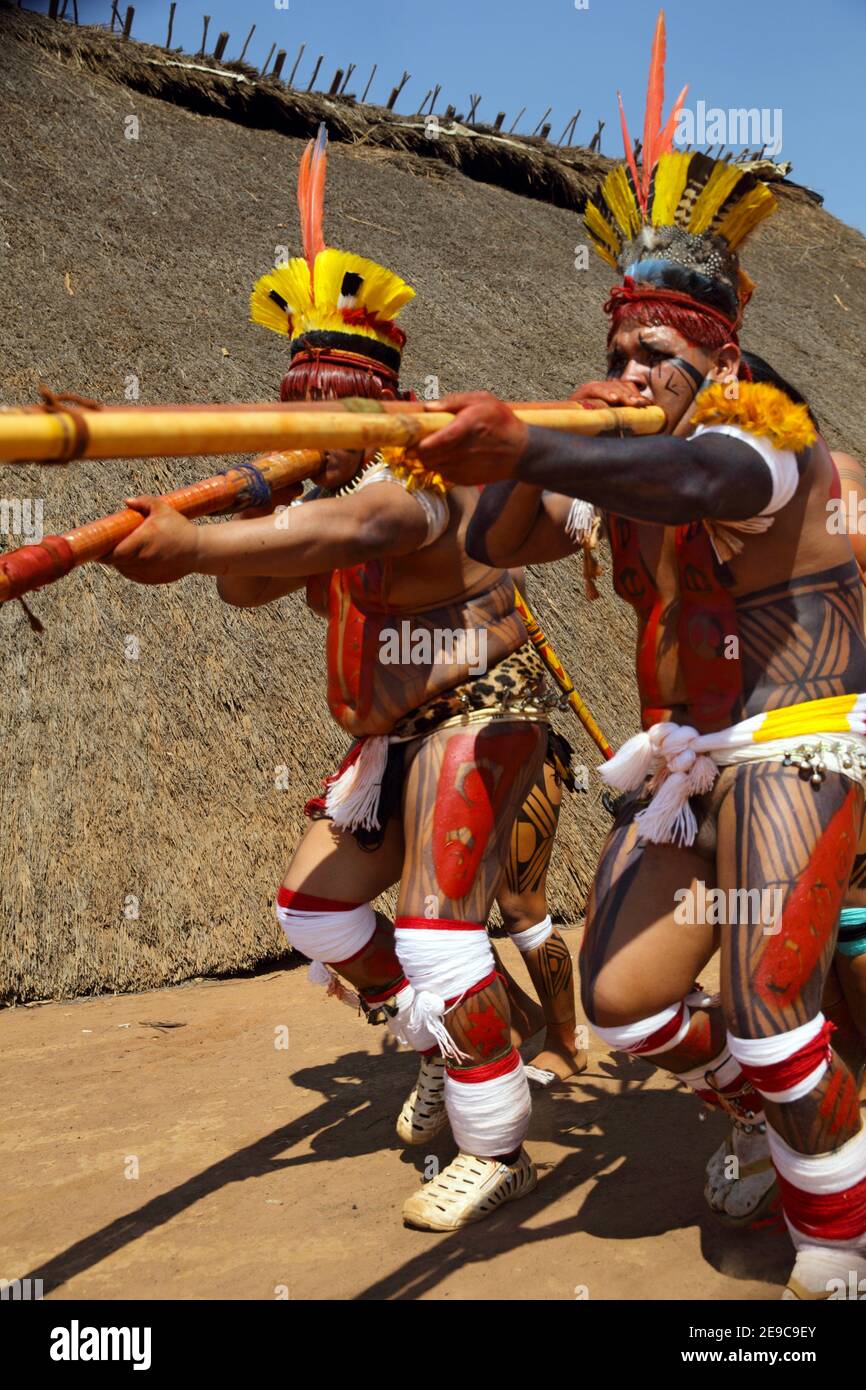 Native american village painting hi-res stock photography and images ...
