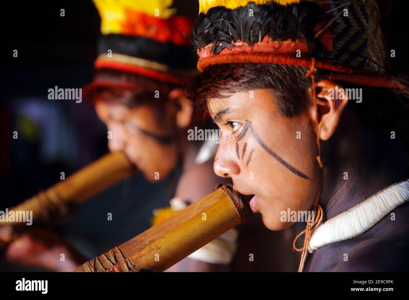 Native american indian long hair hi-res stock photography and images ...