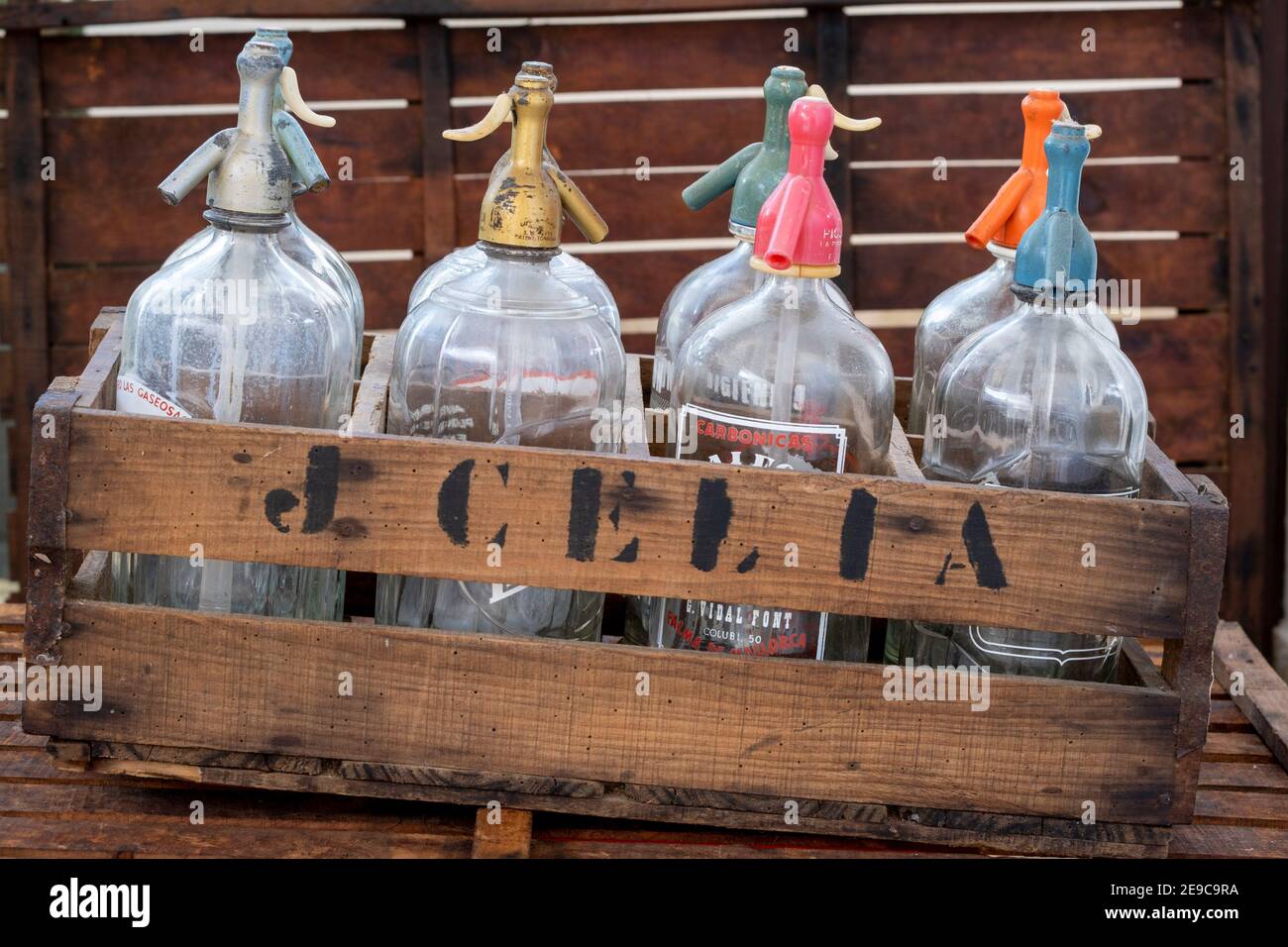 old pressure siphon box, Mallorca, Balearic Islands, Spain Stock Photo ...