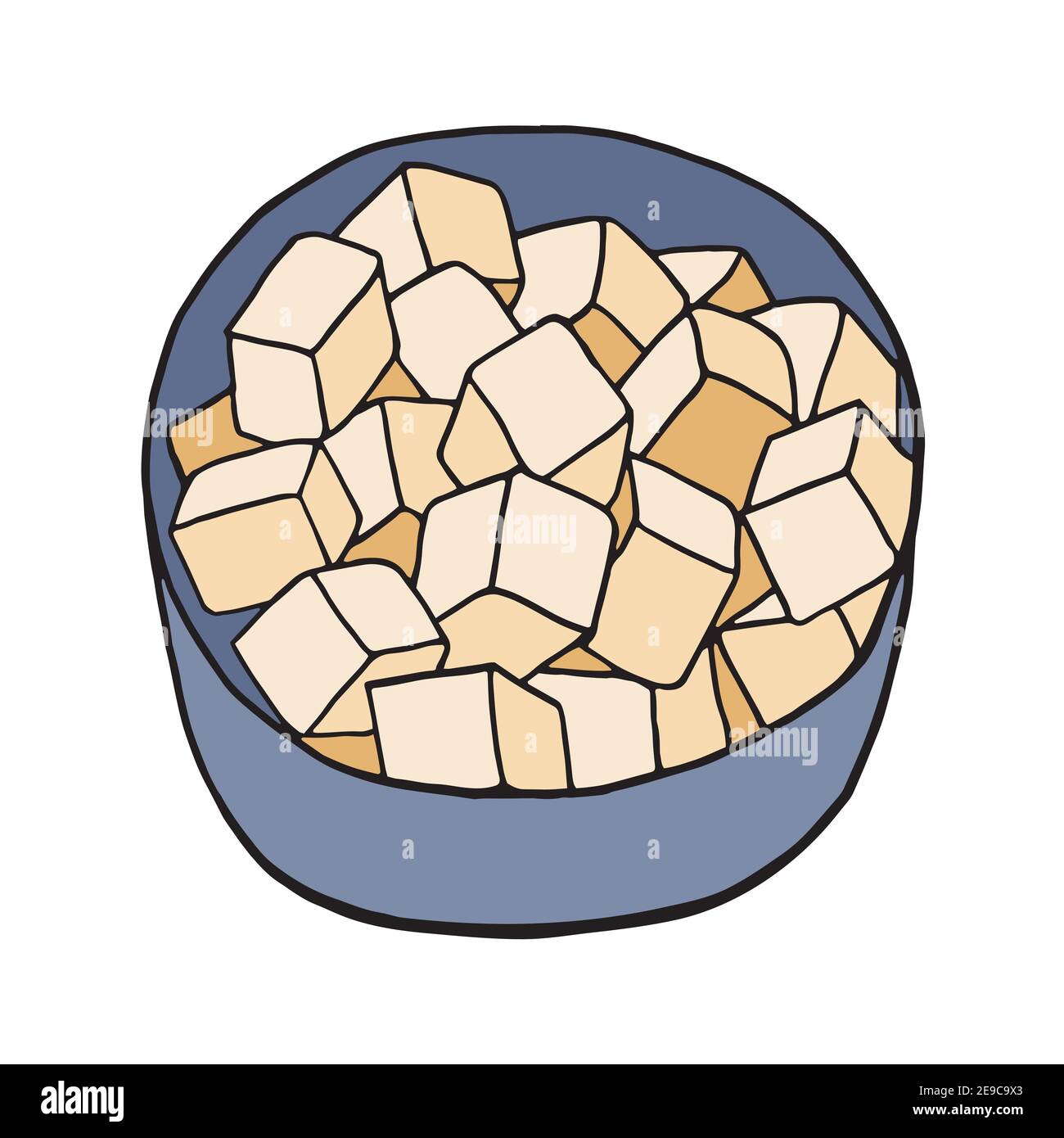 Hand drawn doodle mapo tofu. Chinese cuisine dish. Design sketch ...