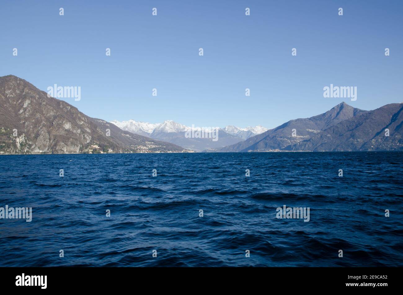Lake Como with Snow-capped Mountain in Lombardy, Italy Stock Photo - Alamy