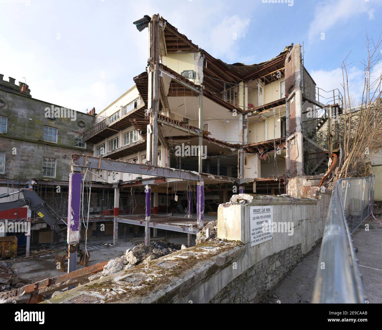 Demolition of 1960s extension to Castle Mona Hotel in Douglas, Isle of ...