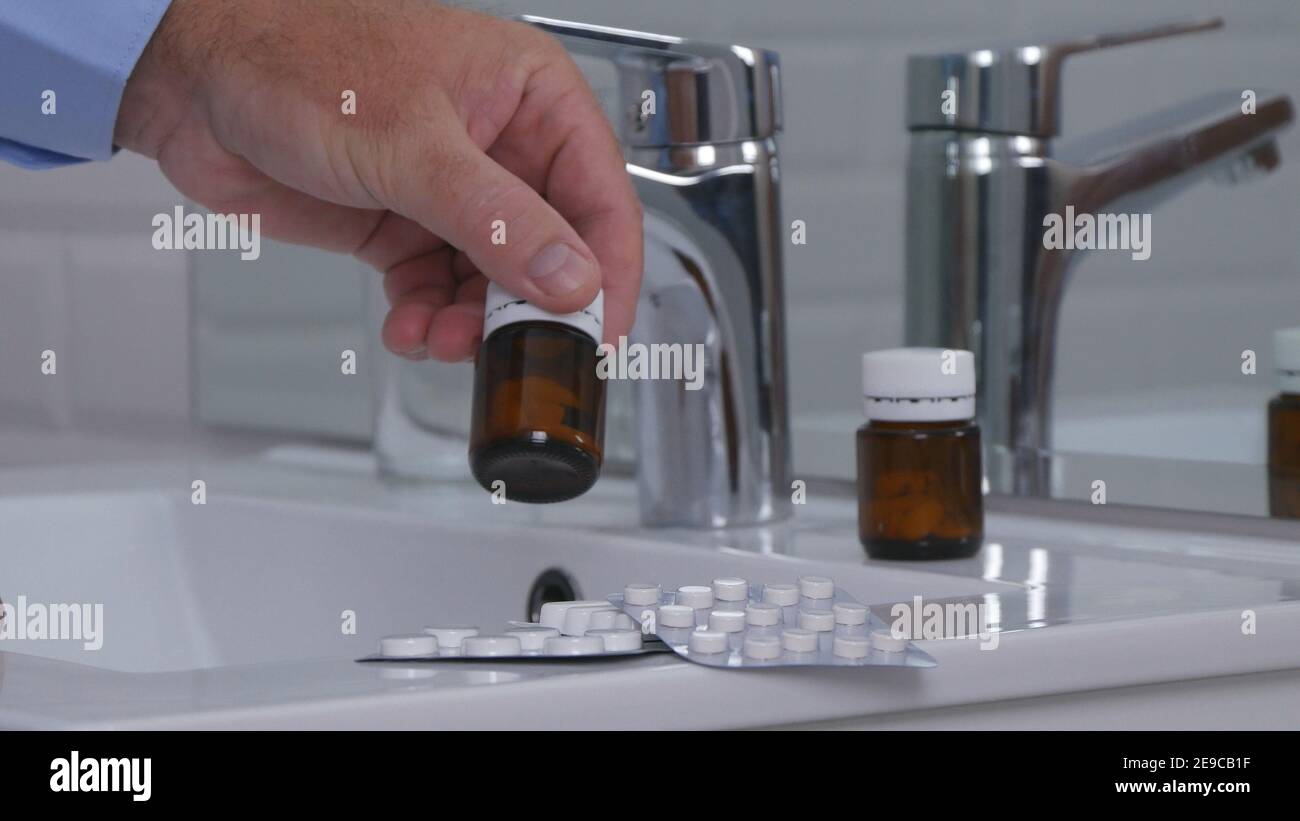 Close Up Image with Sick Person Hands Taking Medicaments. Medical ...