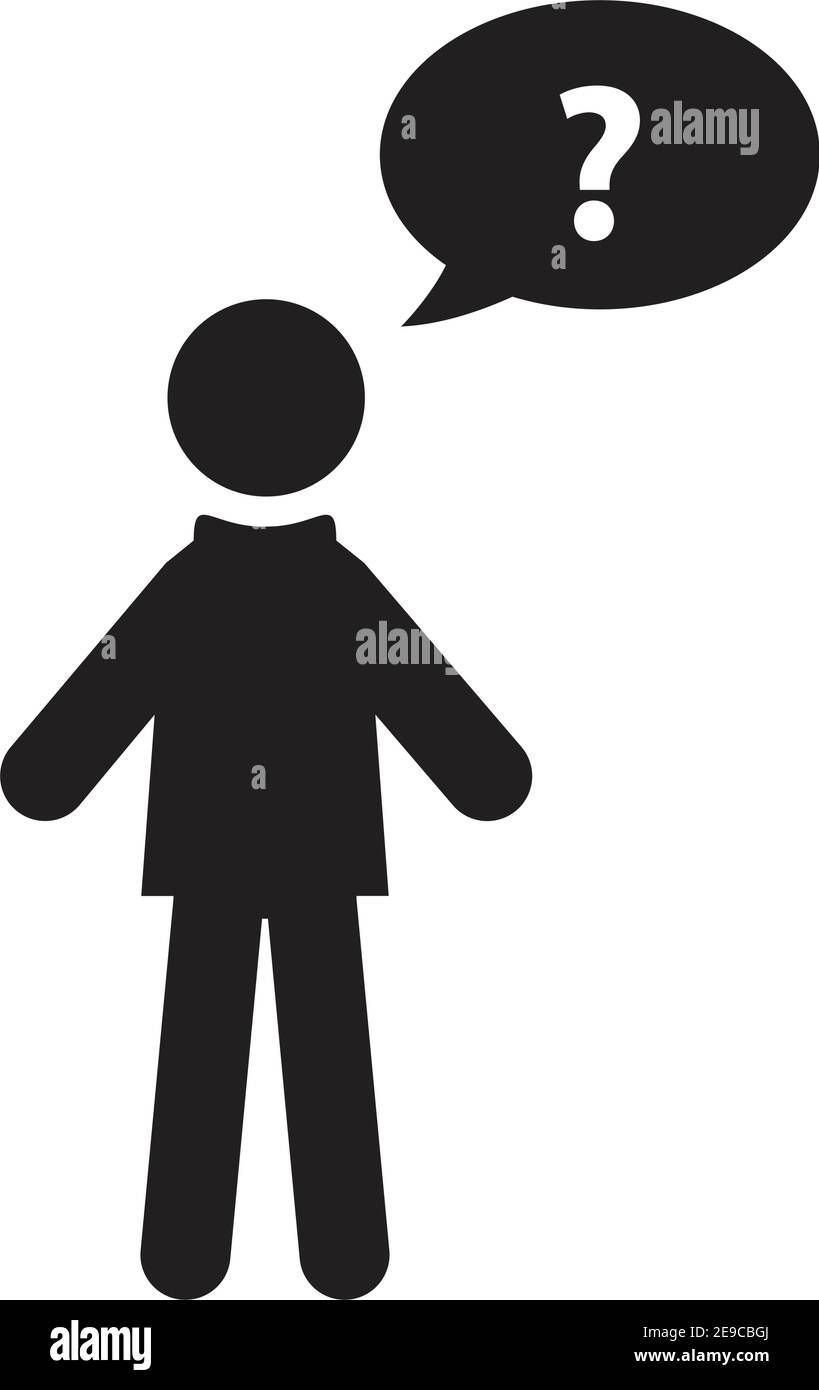 Question icon vector male person profile avatar with speech bubble ...