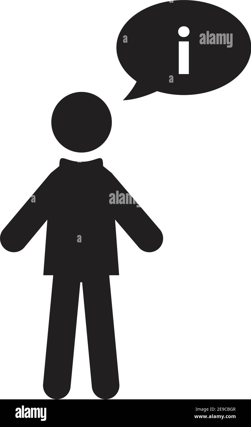 Information icon vector male person profile avatar with speech bubble ...