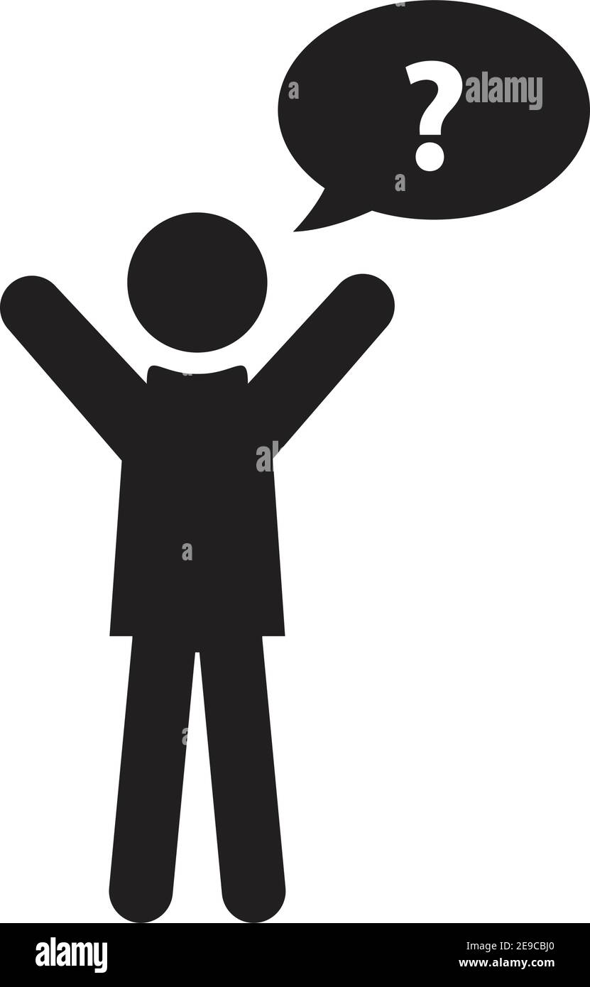 Question icon vector male person profile avatar with speech bubble ...