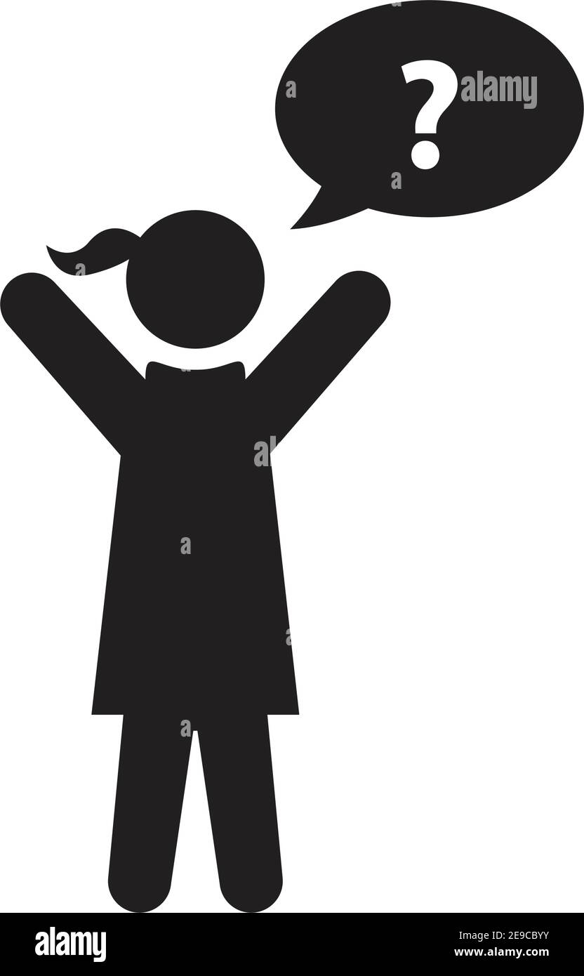 Question icon vector female person profile avatar with speech bubble ...