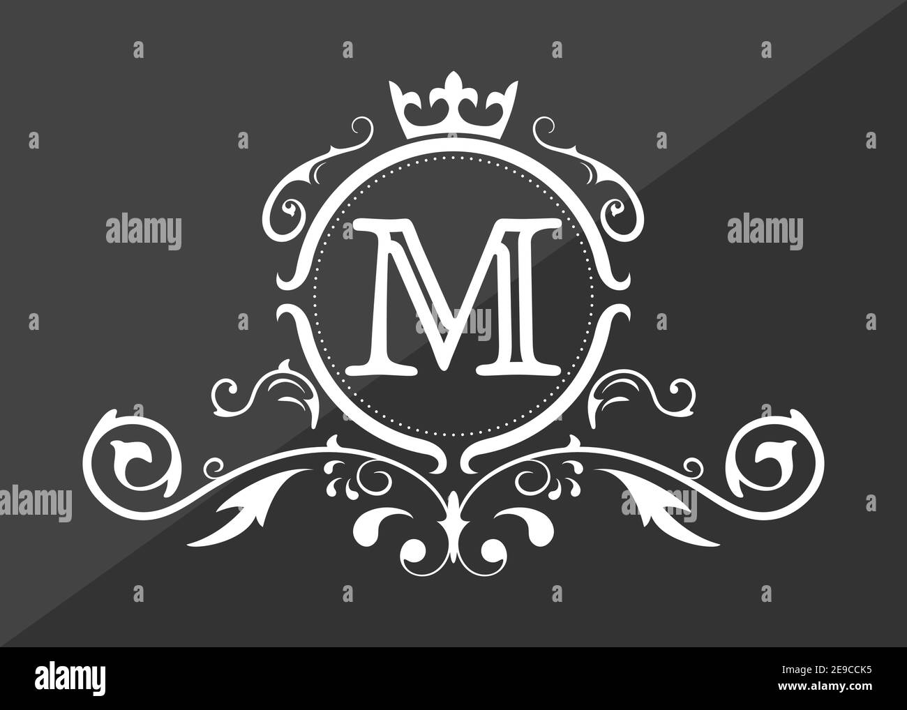 Stylized letter M of the Latin alphabet. Monogram template with ...