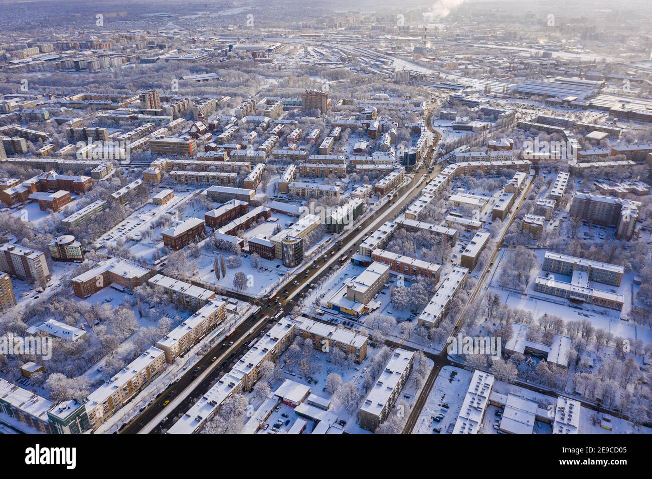Aerial view of the cityscape od Kaliningrad in the deep winter Stock ...