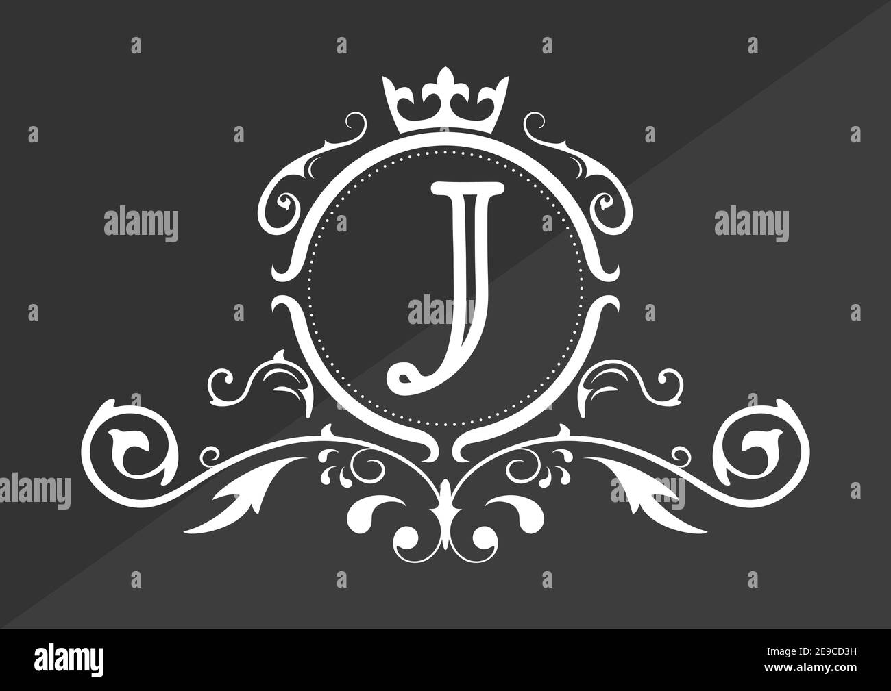 Stylized letter J of the Latin alphabet. Monogram template with ...