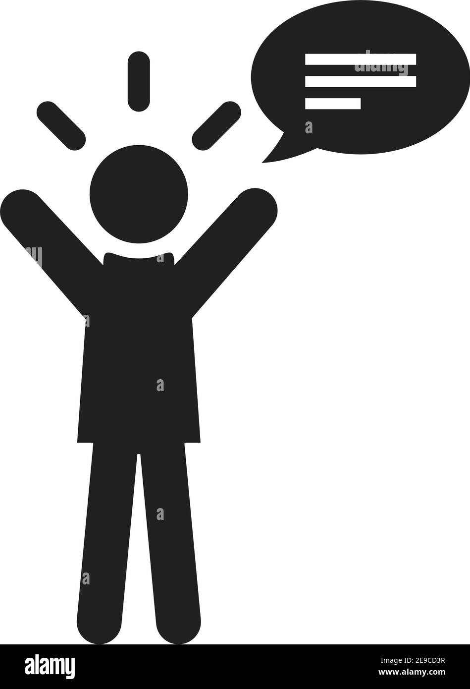 Communication icon vector male person profile avatar with speech bubble ...