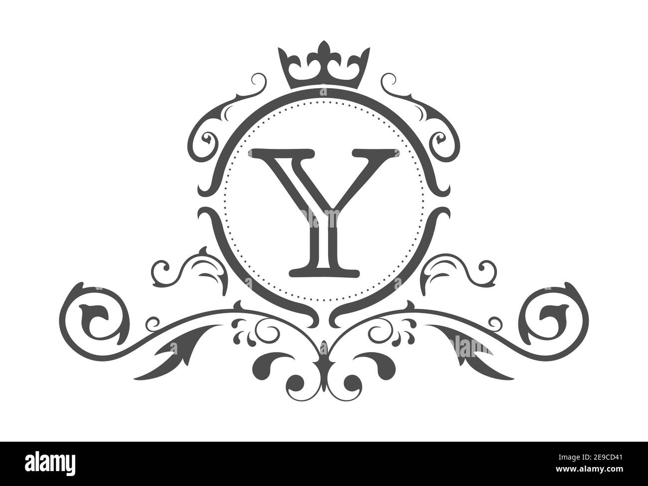 Stylized letter Y of the Latin alphabet. Monogram template with ...