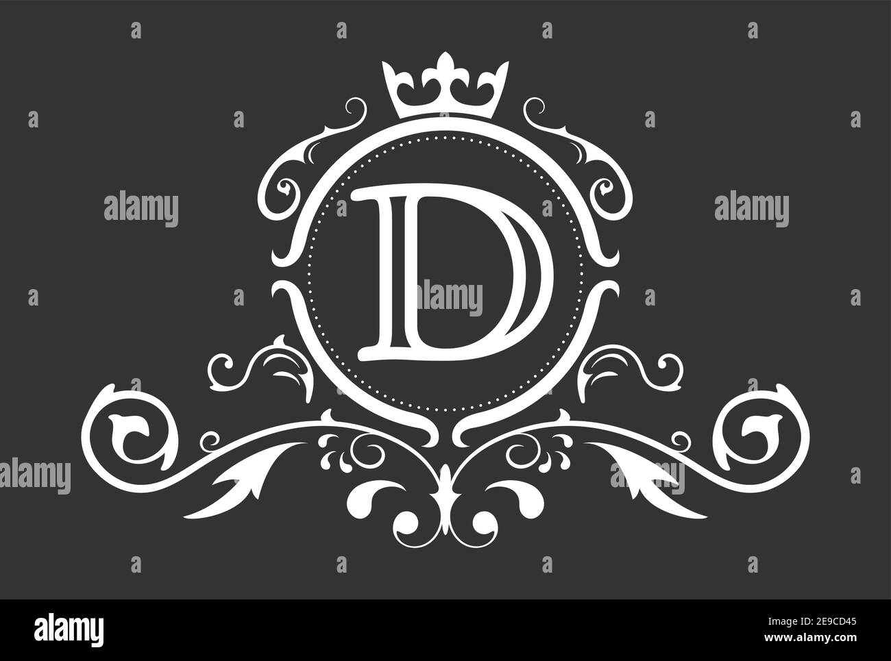 Stylized letter D of the Latin alphabet. Monogram template with ...