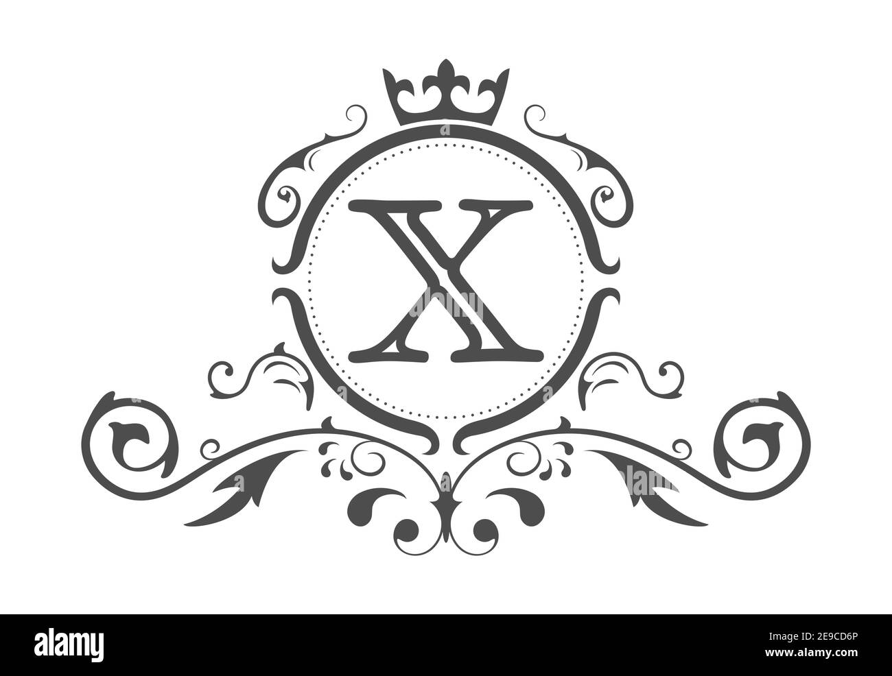 Stylized letter X of the Latin alphabet. Monogram template with ...